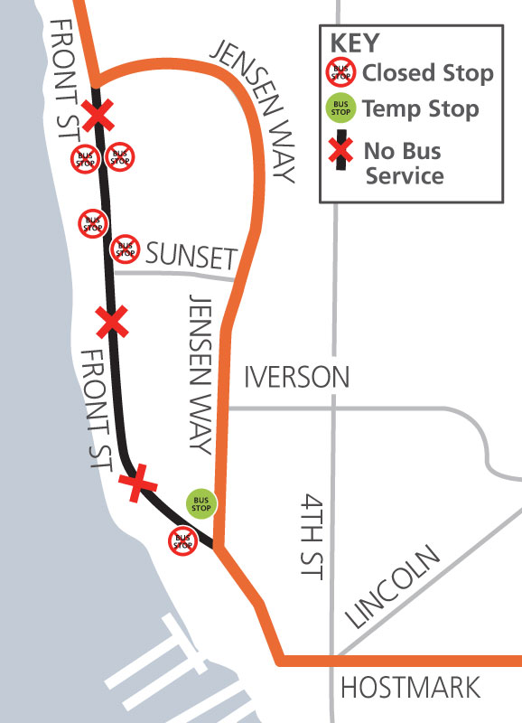 Route 333-Silverdale/Bainbridge Front Street Detour | Kitsap Transit
