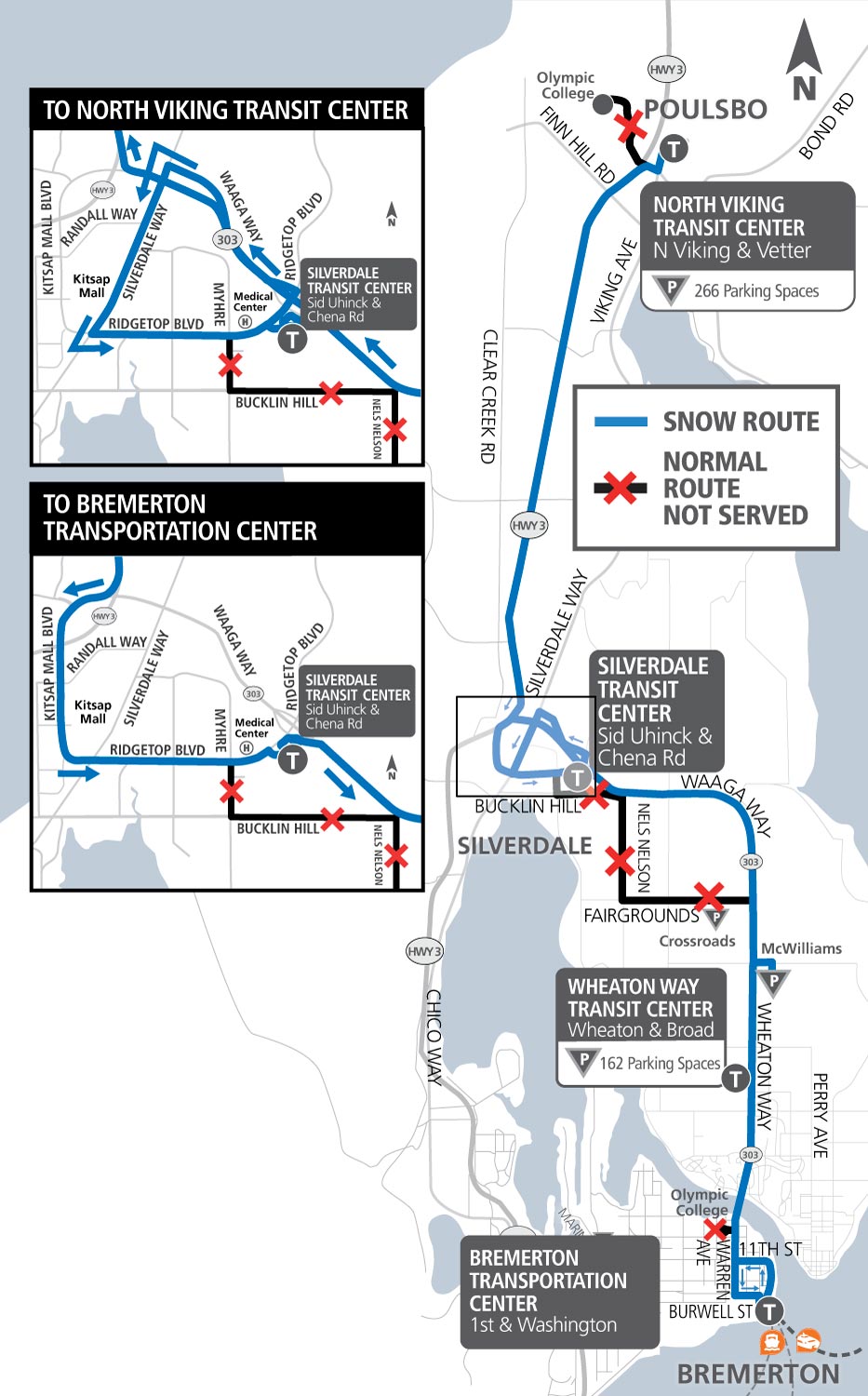 #301 - North Kitsap Fast Ferry - Snow Route | Kitsap Transit